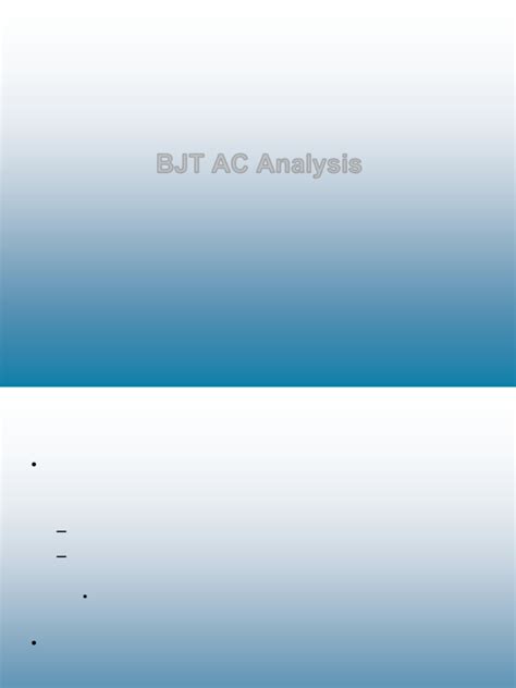 Topic 5 Bjt Ac Analysis Pdf Pdf Amplifier Bipolar Junction Transistor