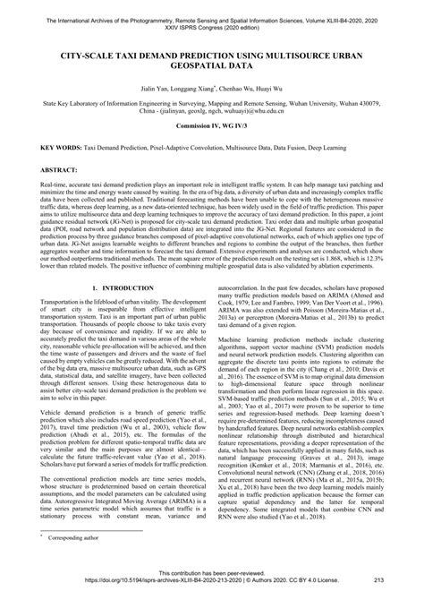 Pdf City Scale Taxi Demand Prediction Using Multisource Urban