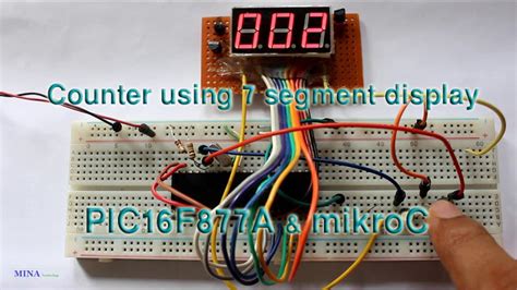 7 segment display counter using PIC16F877A microcontroller and mikroC