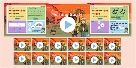 👉 Year 2 Maths Autumn Morning Starter Bumper Pack Twinkl