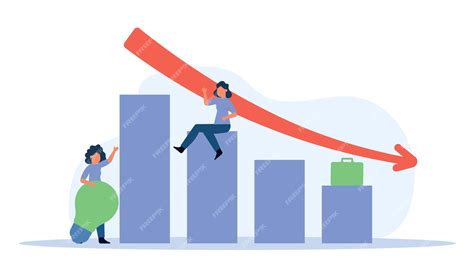 Premium Vector The Graph Of The Economy Went Down The Growth Of