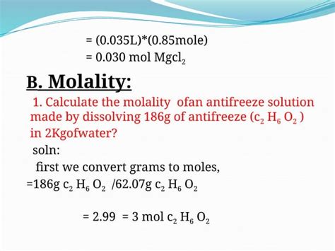Molarity Molality And Normality Formula And Their Calculation Pptx