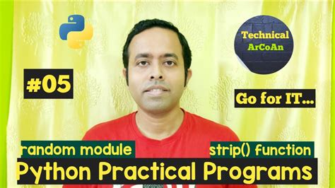 Python Practical Programs Part 5 Python Tutorial Random Module