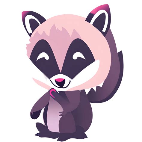Süße Karikatur Illustration Von Kawaii Chibi Raccoon · Creative Fabrica