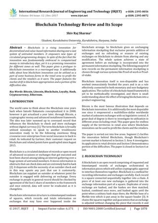 Blockchain Technology Review And Its Scope PDF