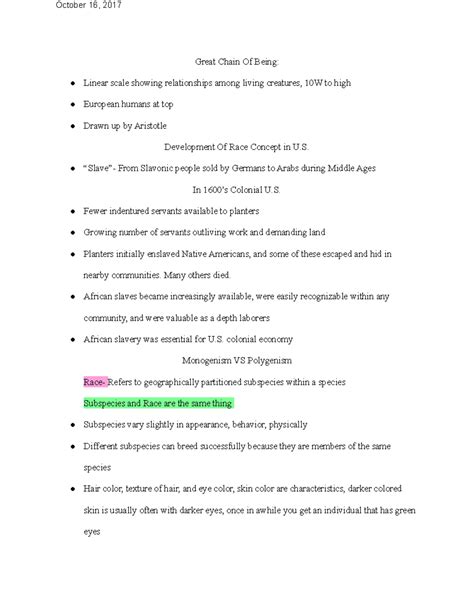 Monogenism Vs Polygenism October 16 2017 Great Chain Of Being