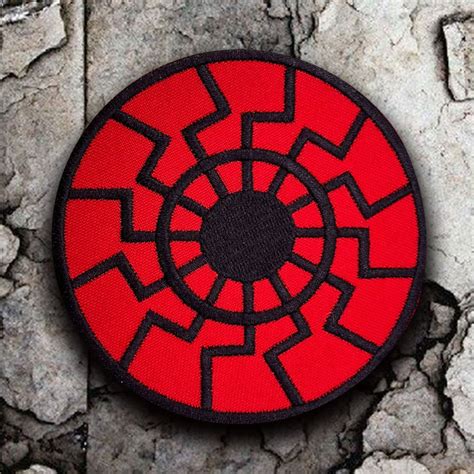 The Black Sun Sew On Patch Ukrainian Iron On Embroidery Slavic Embroidered Patch