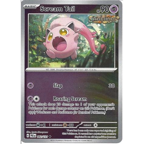 Pokemon Trading Card Game 042131 Scream Tail Reverse Holo Card