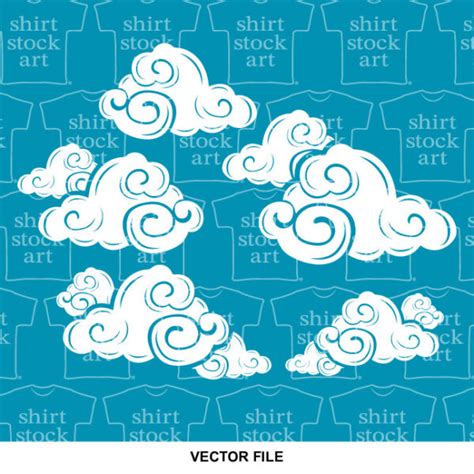 Clouds Swirl Sky Fluffy Cloud T Shirt Stock Art