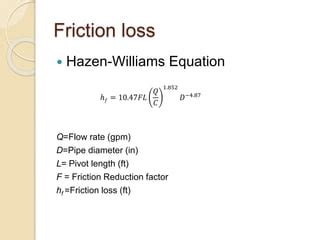 Hydraulics Friction Loss C Factorf Ppt