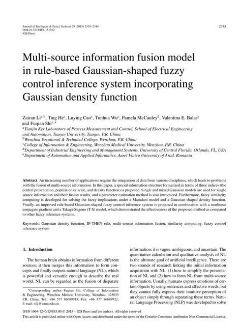 (PDF) Multi-source information fusion model in rule-based Gaussian-shaped fuzzy control ...