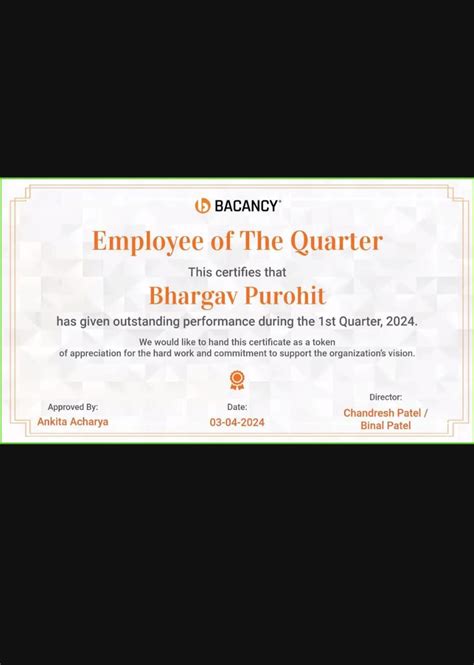 Bhargav Purohit On Linkedin Employeeofthequarter Recognition