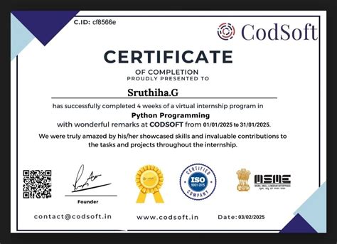 Codsoft Cip Internship Python Programming Sruthiha Guna
