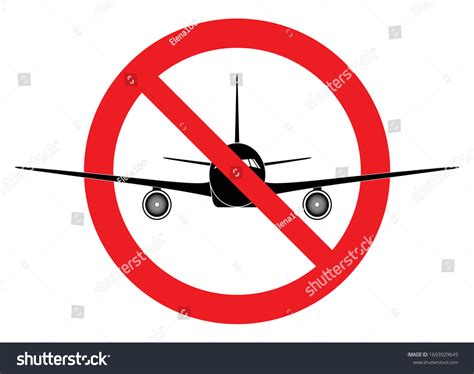 No Flight No Plane Sign Vector Stock Vector Royalty Free 1693929649