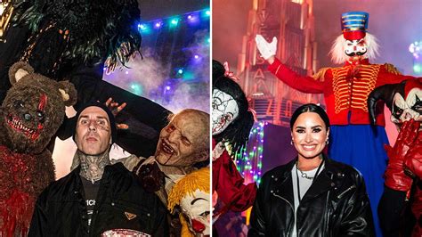 Celebs Hits Halloween Horror Nights Scary Fun Photos By Gbn24