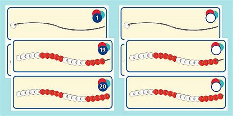 👉 Building Numbers 1 20 Bead String Cards
