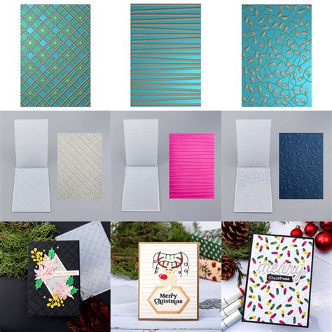 3d Embossing Folder Gird Iregular Line Light Ribbon Doodle For Diy Christmas Scrapbooking Adding
