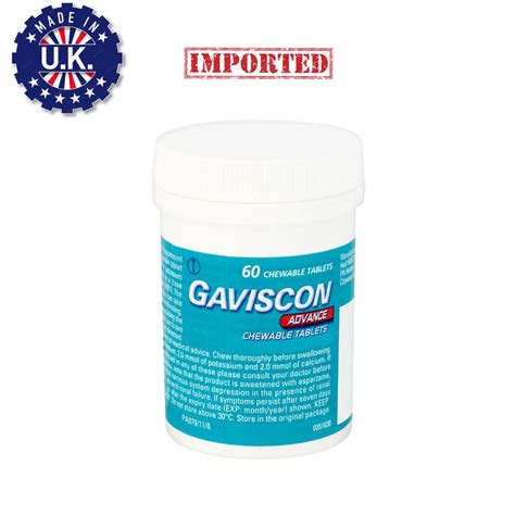 Uk Gaviscon Advance 60 Chewable Tablets Medical Mart Pharmacy And Smart