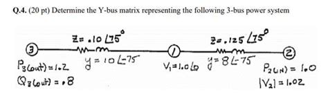 Solved Q 4 20 Pt Determine The Y Bus Matrix Representing