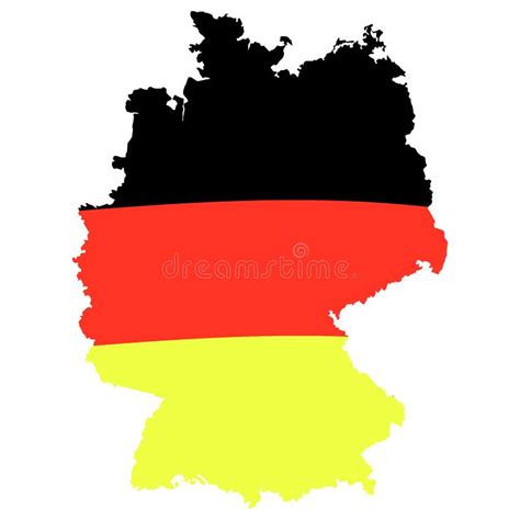 German Flag On Map Illustration Isolated On White Stock Illustration