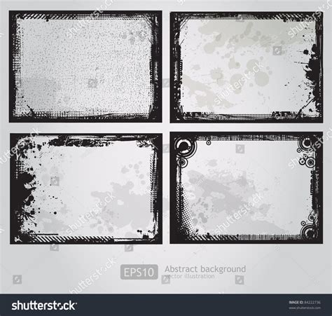 Set Four Grunge Frames Vector Stock Vector Royalty Free 84222736