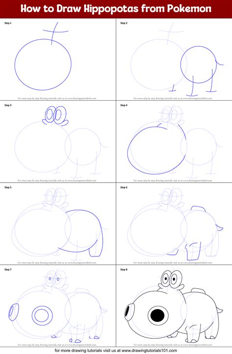 How To Draw Hippopotas From Pokemon Pokemon Step By Step