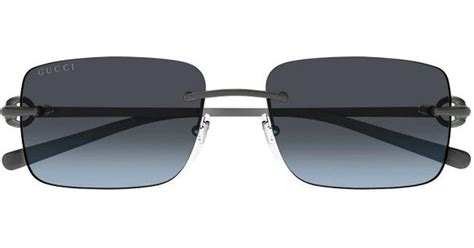 Gucci Rectangular Frame Sunglasses In Blue For Men Lyst