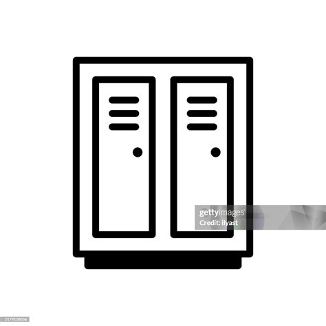 A Simple Line Drawing Of A School Locker High Res Vector Graphic