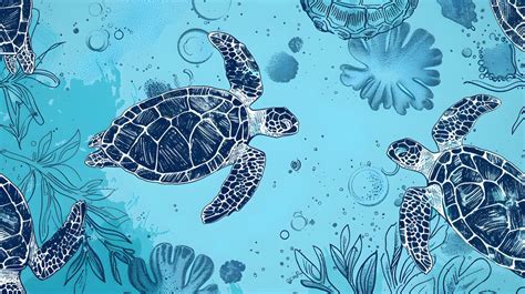 Save The Sea Turtles Day Adorable Turtle Banner Premium Ai Generated