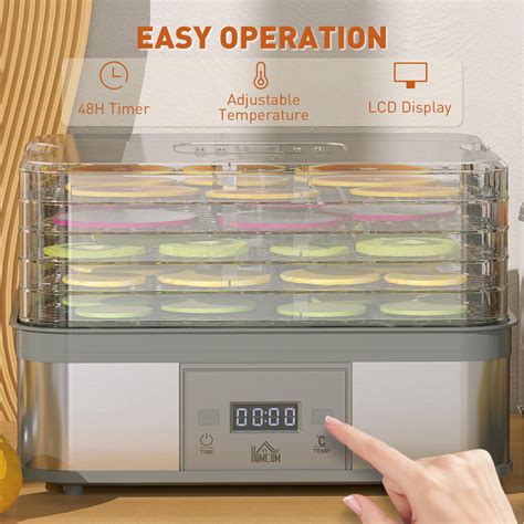 Homcom 5 Tier Food Dehydrator 245w Muti Food Dryer 800 142v70gy