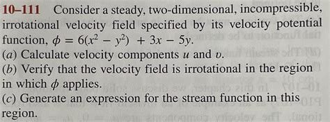 Solved 10 111 ﻿consider A Steady Two Dimensional