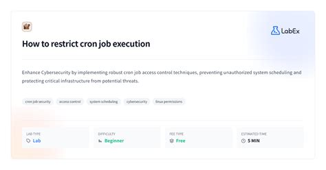 how to restrict cron job execution labex