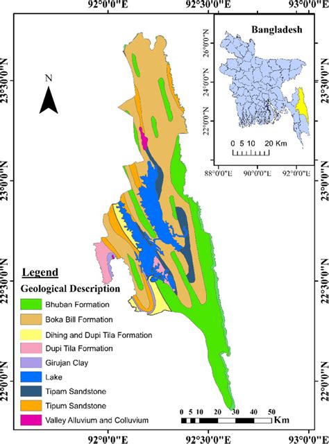 Geologic Map Of The Study Area After Gsb And Usgs 2001 Download