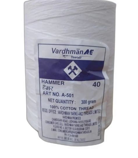 White Plain Vardhman Ae Hammer Cotton Thread For Sewing Packaging