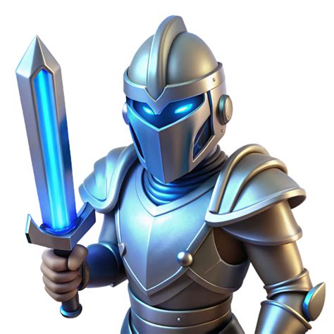 3d Illustration Silver Knight With Glowing Sword 56282253 Png