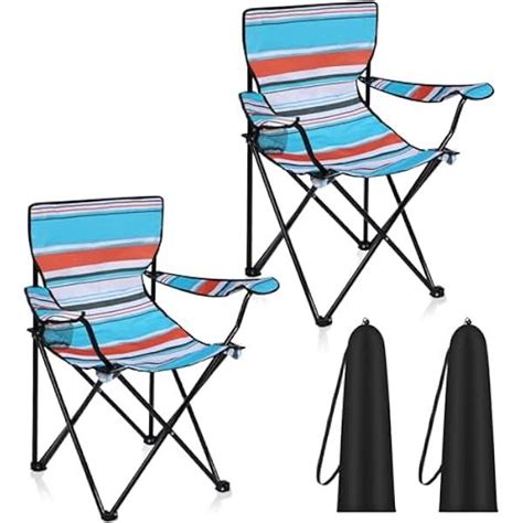 2 Pcs Portable Folding Camping Chair With Carrying Bag Lightweight