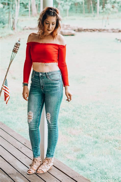 Red Crop Top And Ripped Jeans 6 1 Of 1 Monica Hayworth
