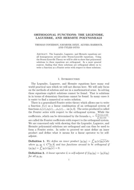 Orthogonalfunctionspaper Pdf