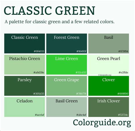 84 Types Of Classic Green