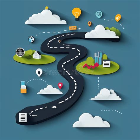 Abstract Road Map Concept Business Journey Success Growth Strategy