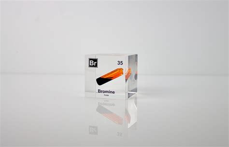 Bromine Element Cube Periodic Table Elemental Bromine Ampoule Display For School Education For