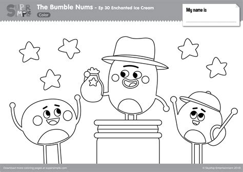Nums Bumble Gruff Supersimple Sketch Coloring Page