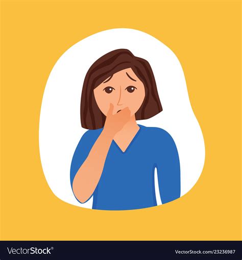 Girl Suffers From Panic Attack Cartoon Style Vector Image