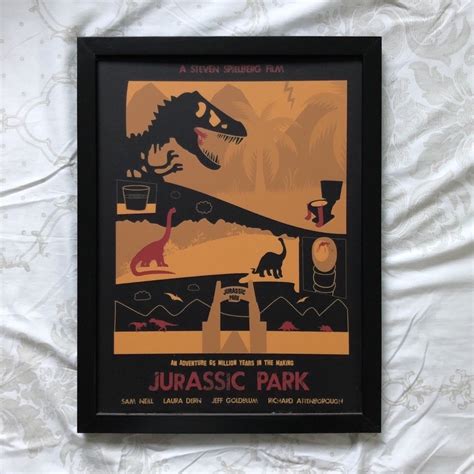 Quadro Jurassic Park Poster Moldurado A3 Jurassic World Shopee Brasil