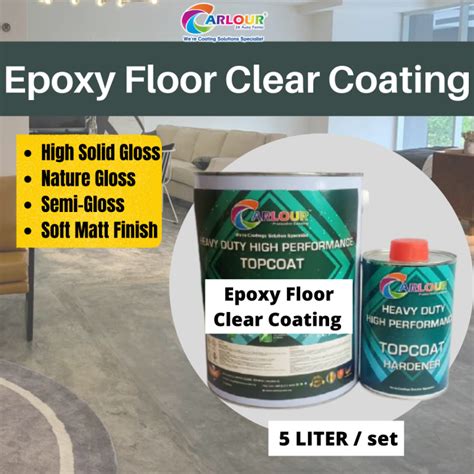 Epoxy Floor Cement Clear Coating 5 Lt Natural Feel Gloss Semi Gloss