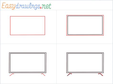 Television Drawing Easy Step By Step