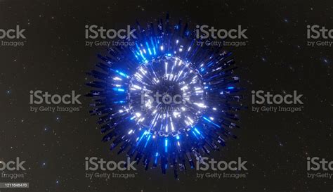 조명이 있는 하이테크 우주선의 디지털 일러스트레이션 모델 0명에 대한 스톡 사진 및 기타 이미지 0명 3차원 형태 검은색 Istock