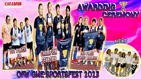 Ofw Gme Sportsfest 2023 Awarding Ceremony Basketball Womens