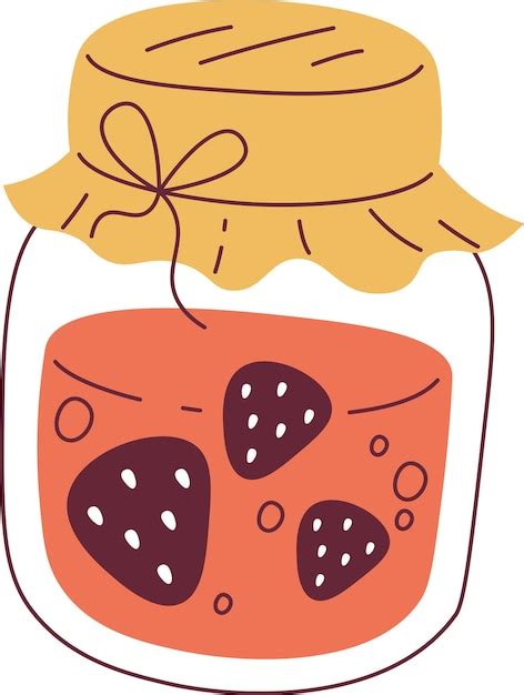 Jar With Jam Premium Vector