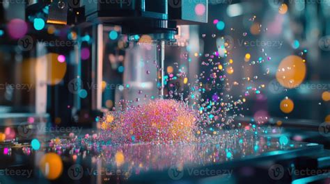 A Closeup Of A 3d Printer In Action Utilizing Biodegradable Filament With Colorful Product